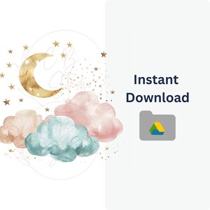 Watercolor Clouds Clipart, Cute Weather, Soft Colors, Commercial Use ...