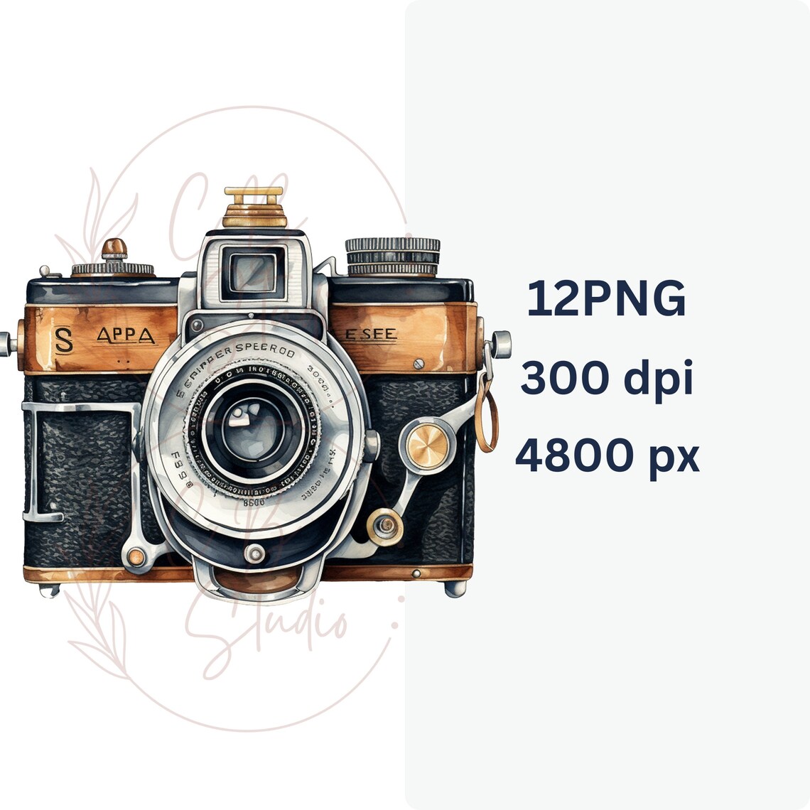 Vintage Cameras Clipart, Old Style Photo, Retro Cameras Watercolor ...