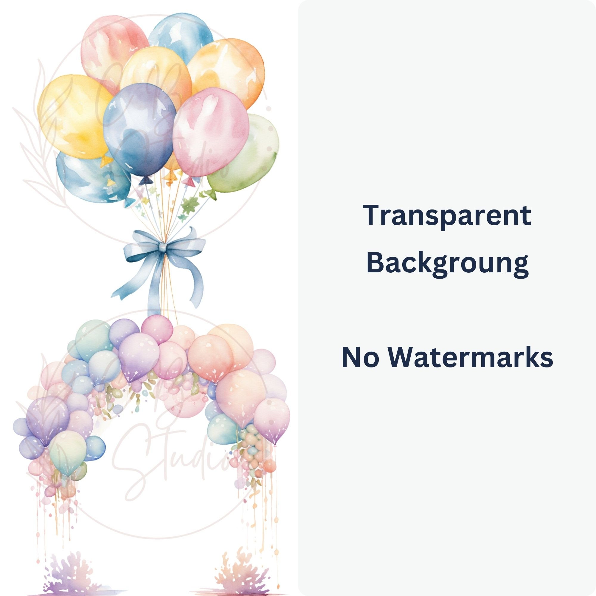 Rainbow Birthday Clipart, Watercolor Rainbow Clipart, Birthday Cake ...