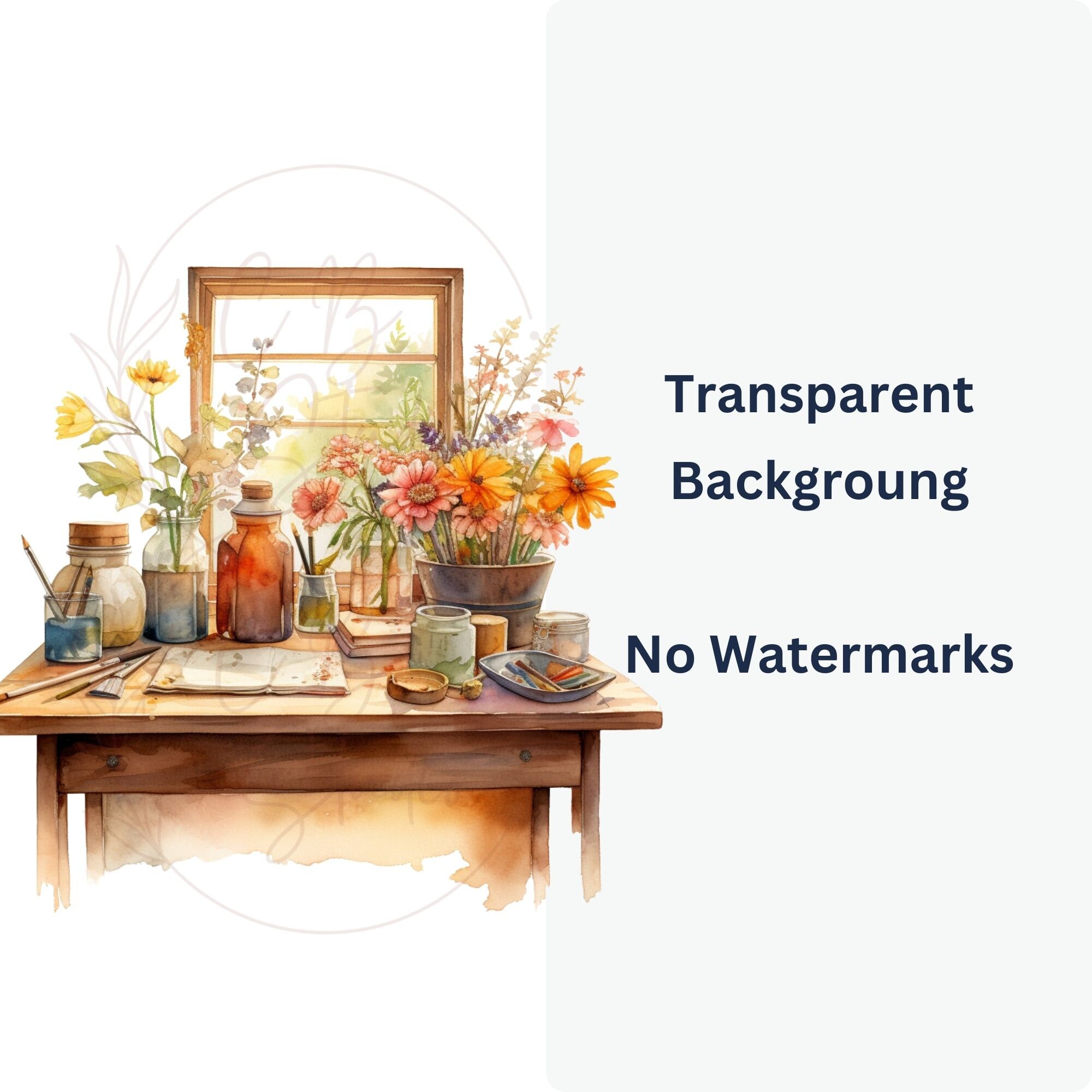 Painter Nook Clipart, Painter Desk, Artistic Corner, Hobby Clipart ...