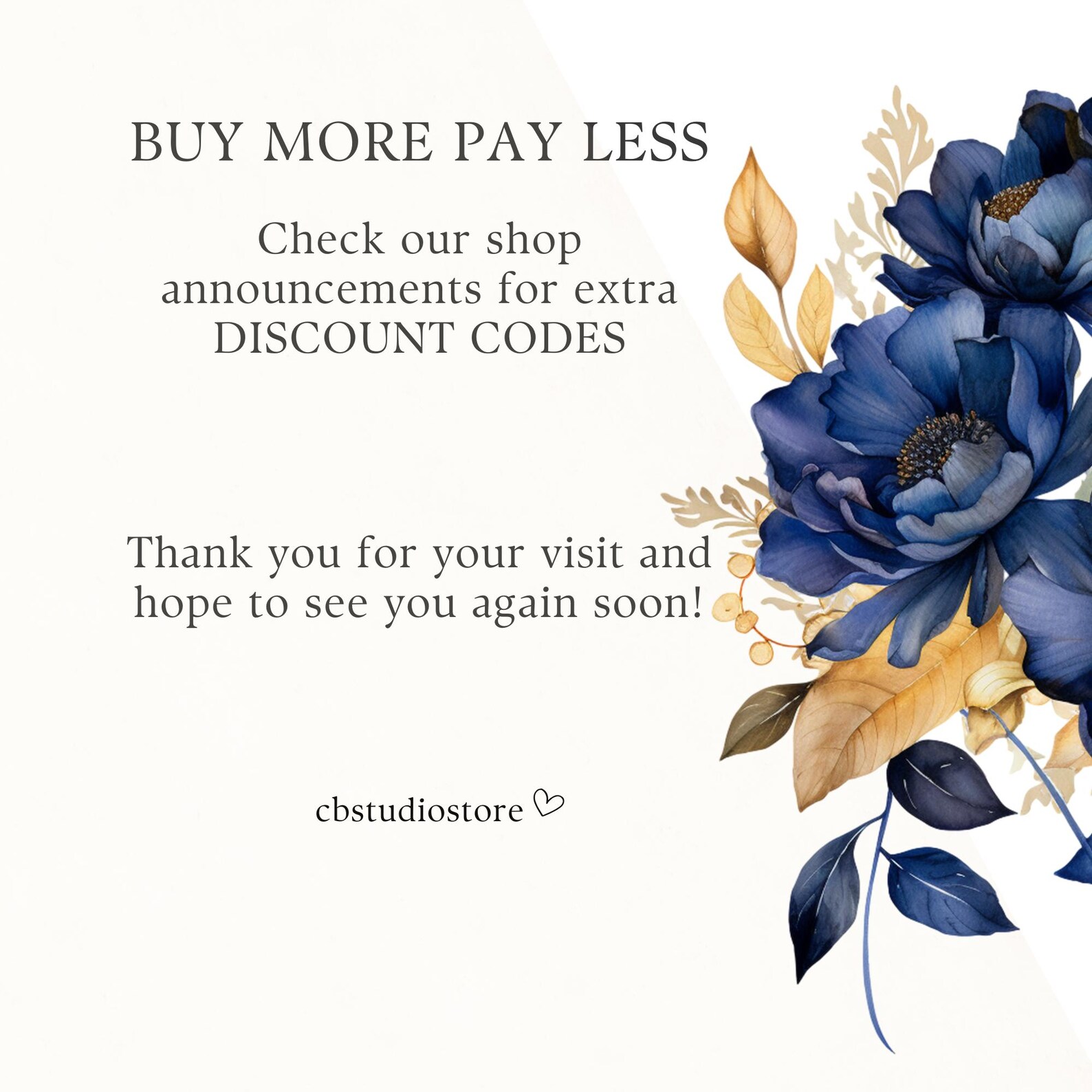Navy Blue and Gold Floral Clipart: Watercolor Flower Bouquets, Wedding ...