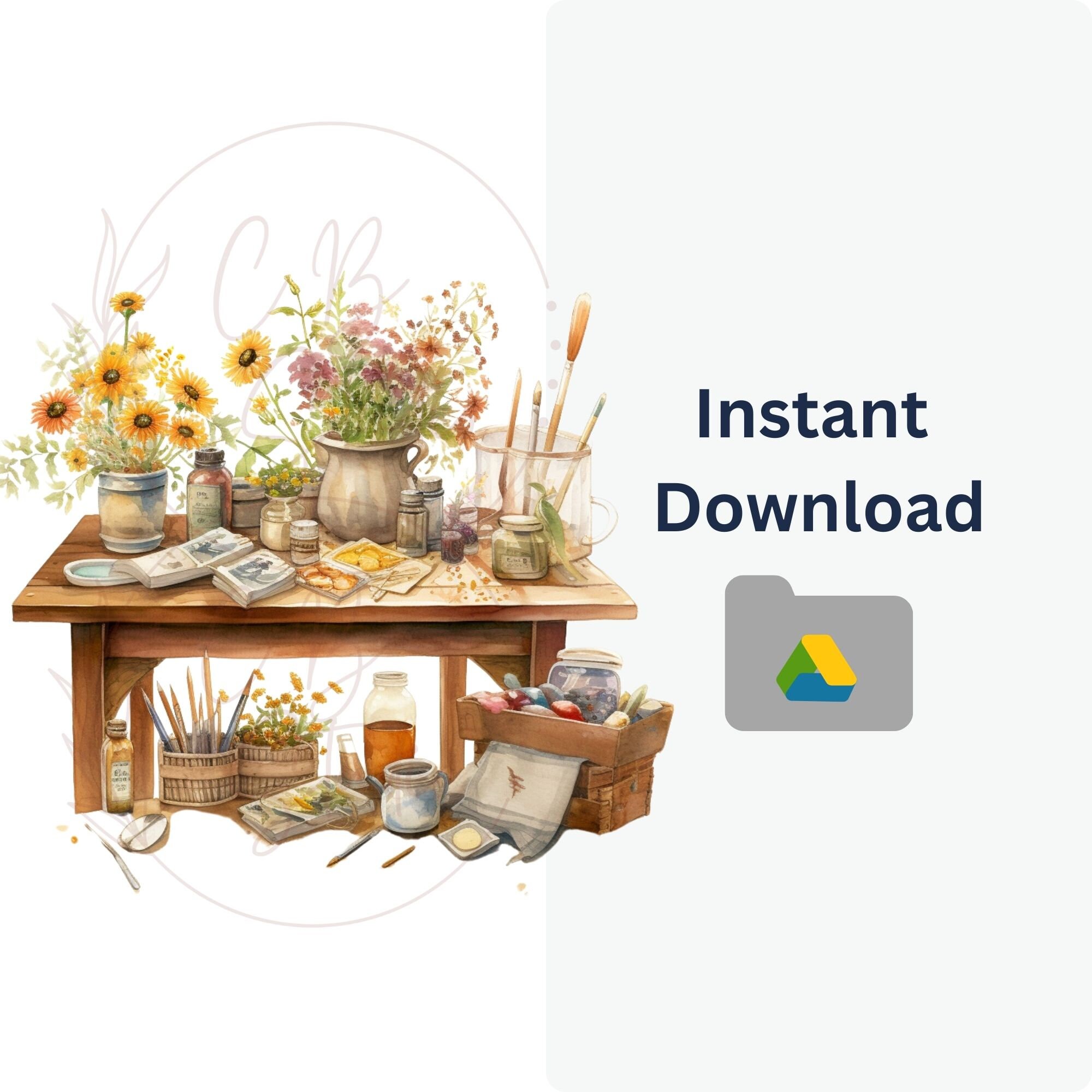 Painter Nook Clipart, Painter Desk, Artistic Corner, Hobby Clipart ...