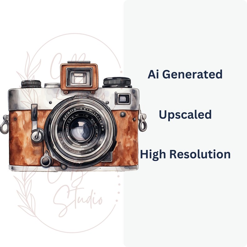 Vintage Cameras Clipart, Old Style Photo, Retro Cameras Watercolor ...