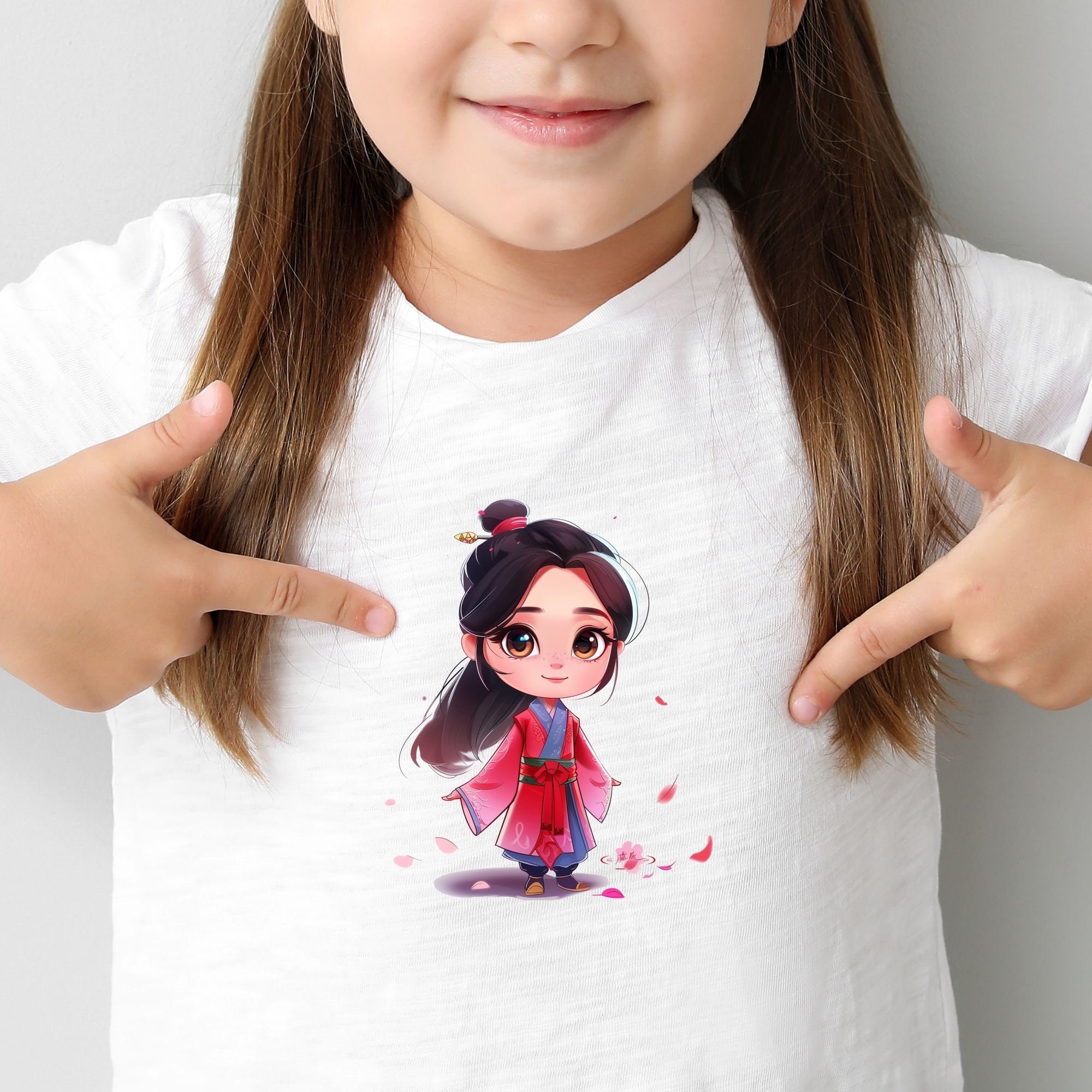 Mulan Cute Clipart, Chinese Princess, Set of 12 Kawaii PNG, Fantasy ...