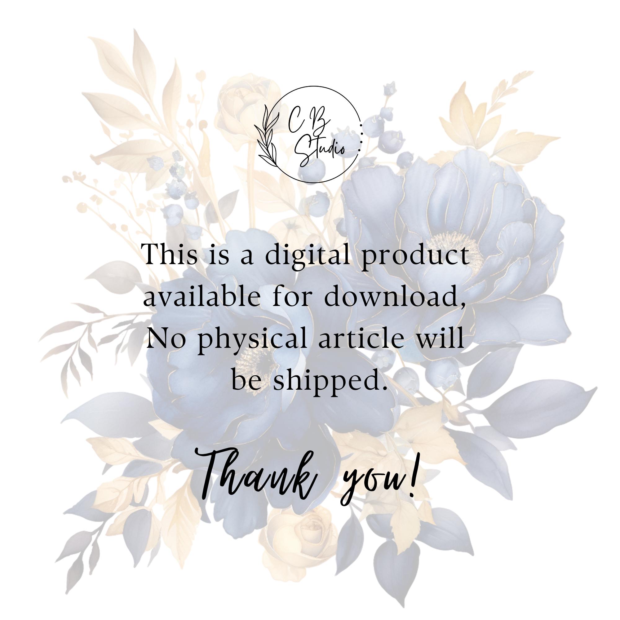 Navy Blue and Gold Floral Clipart: Watercolor Flower Bouquets, Wedding ...