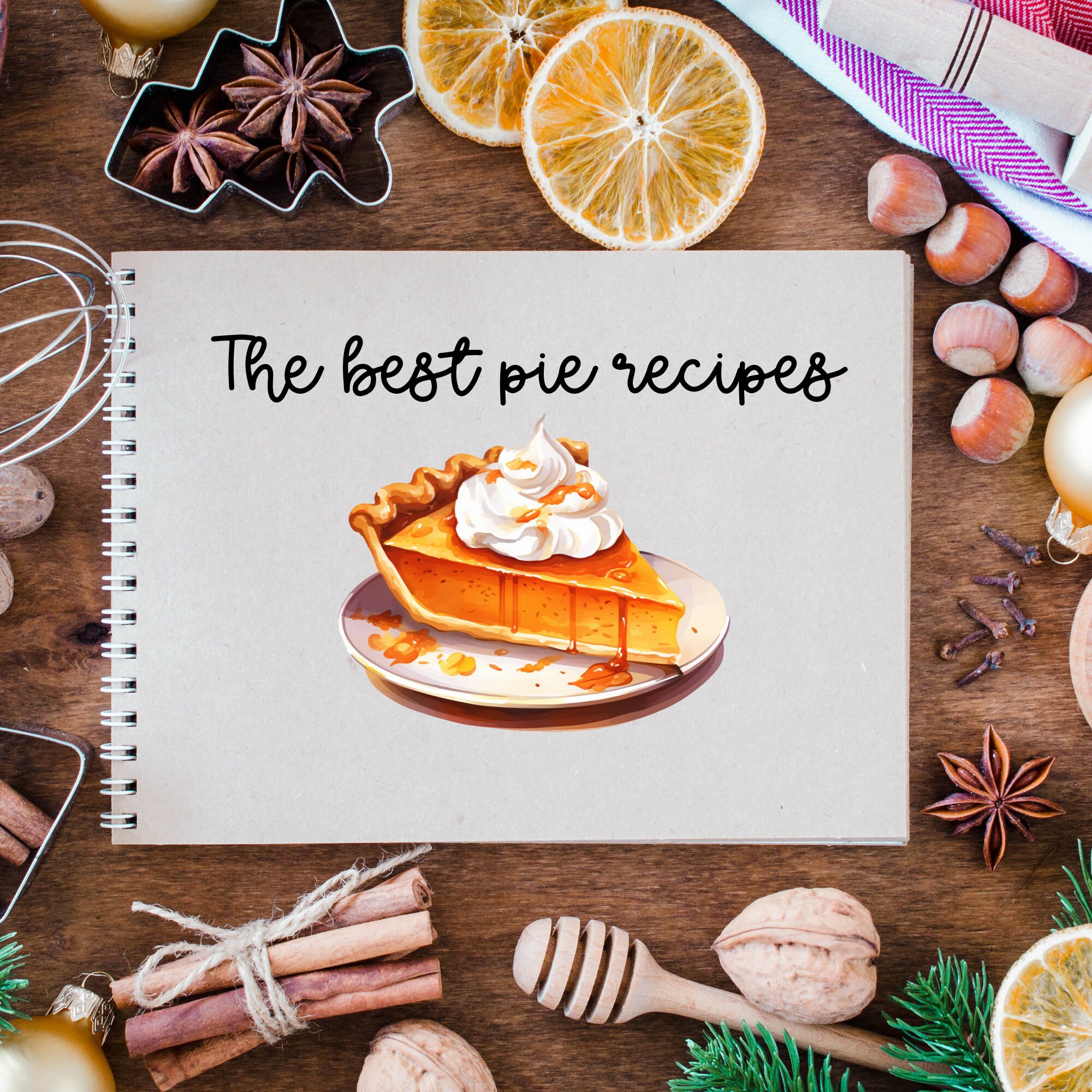 Fall Pie Clipart, Autumn Flavors, Watercolor Slices of Pies, Pumpkin ...