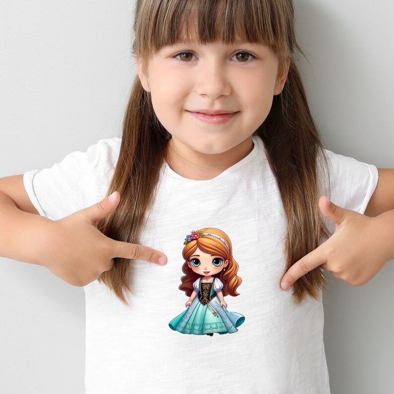 Princess Anna Cute Clipart, Set of 12 Cartoon Graphics, Baby Princess ...