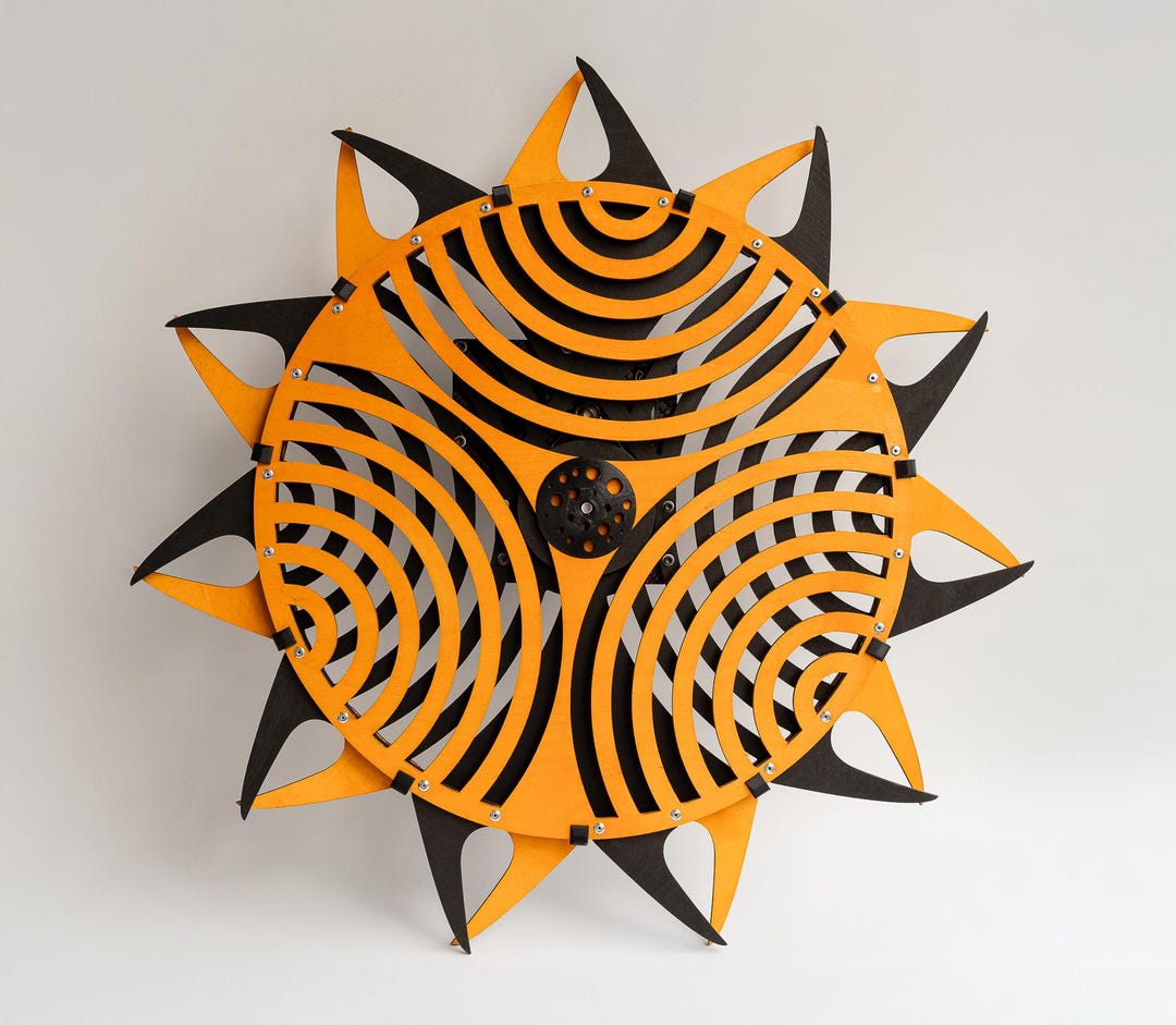 Magic Kinetic Wheel Sculpture. Psy Motorized Kaleidoscope, Interior ...