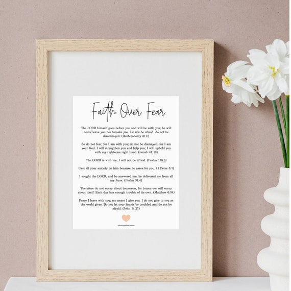 Faith Over Fear Bible Verses Printable PDF Downloadable | Etsy