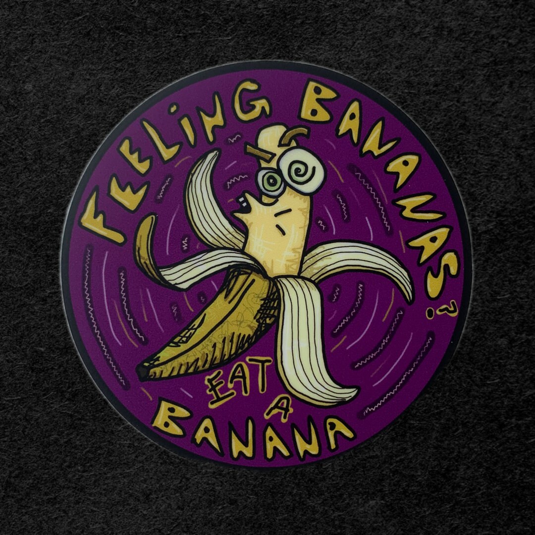 Plant Based Vinyl Sticker, Feeling Bananas Eat a Banana 3 Circle - Etsy