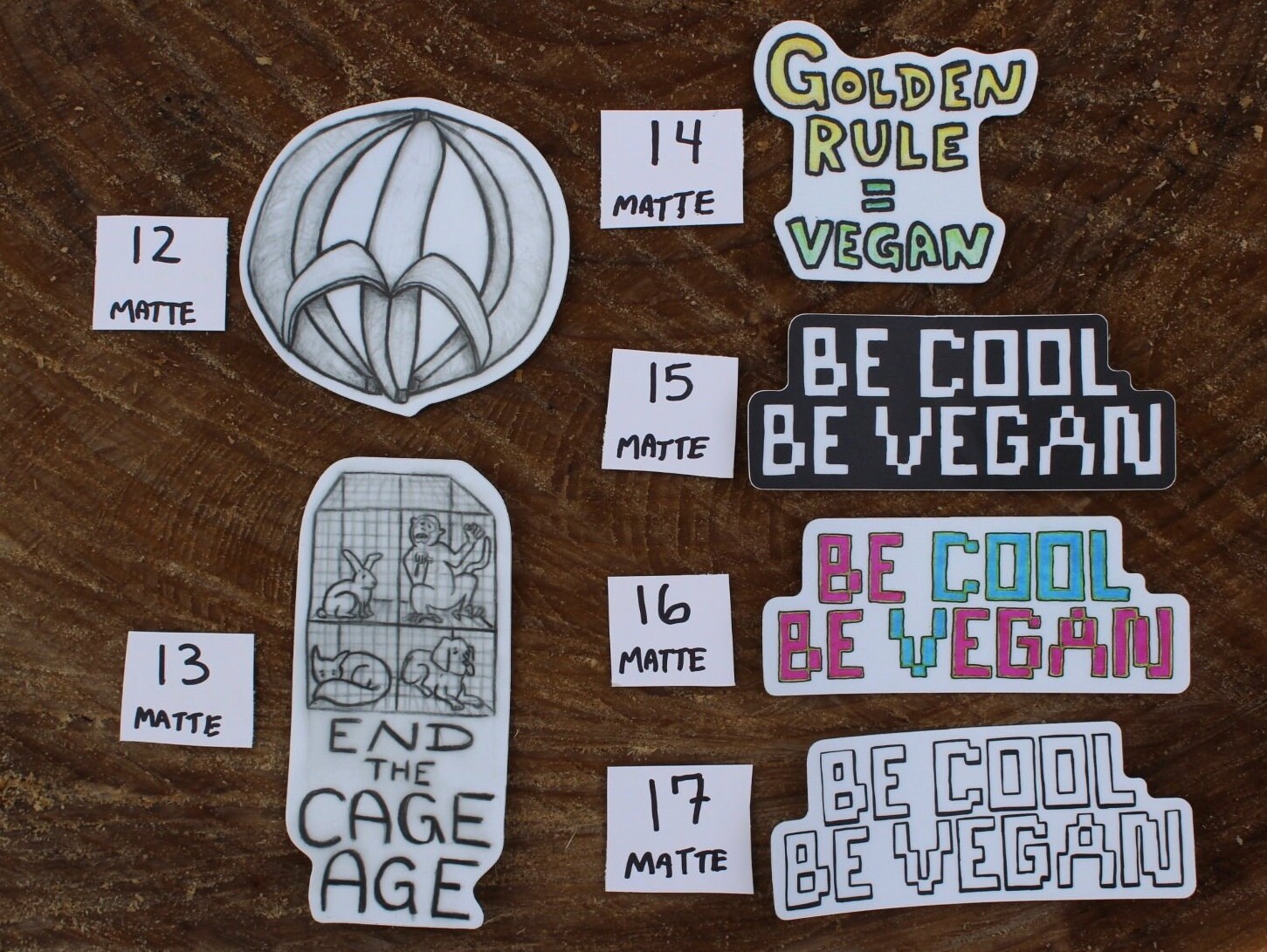Vegan/ Animal Rights Sticker Variety Pack Score 1 graphite Seriessee ...