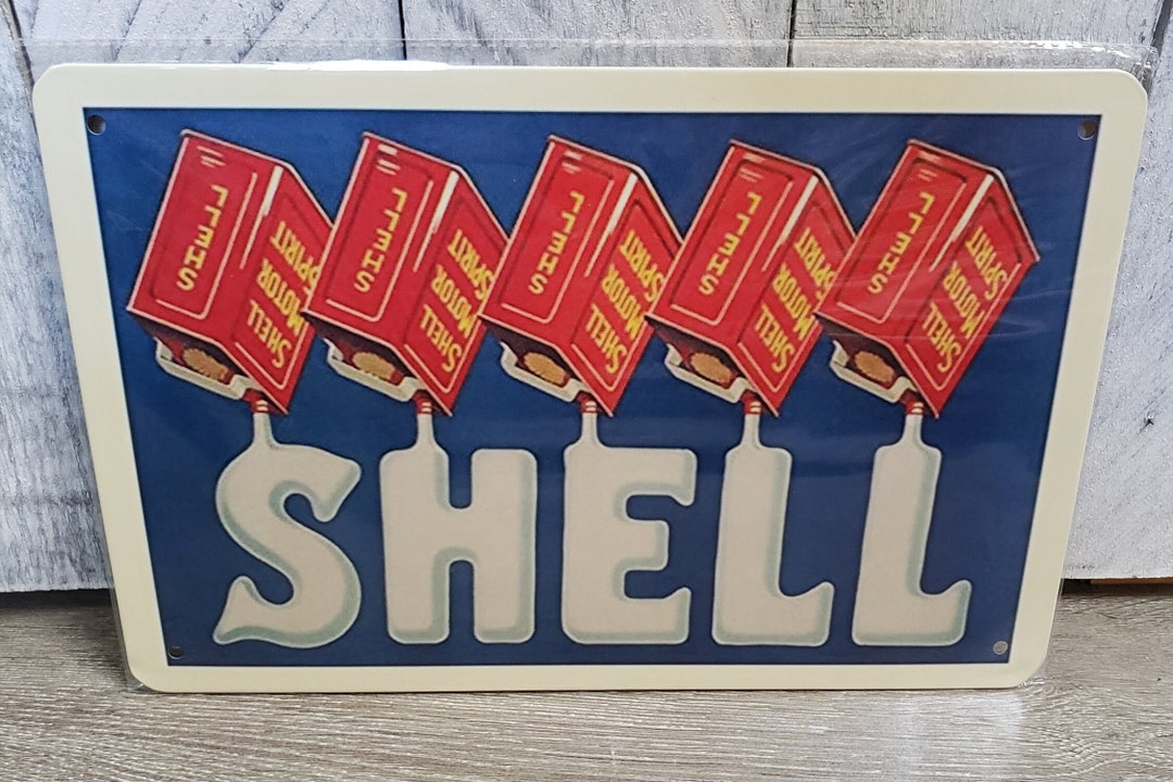 Shell Motor Oil Dripping Oil Into Letters Tin Sign - Etsy