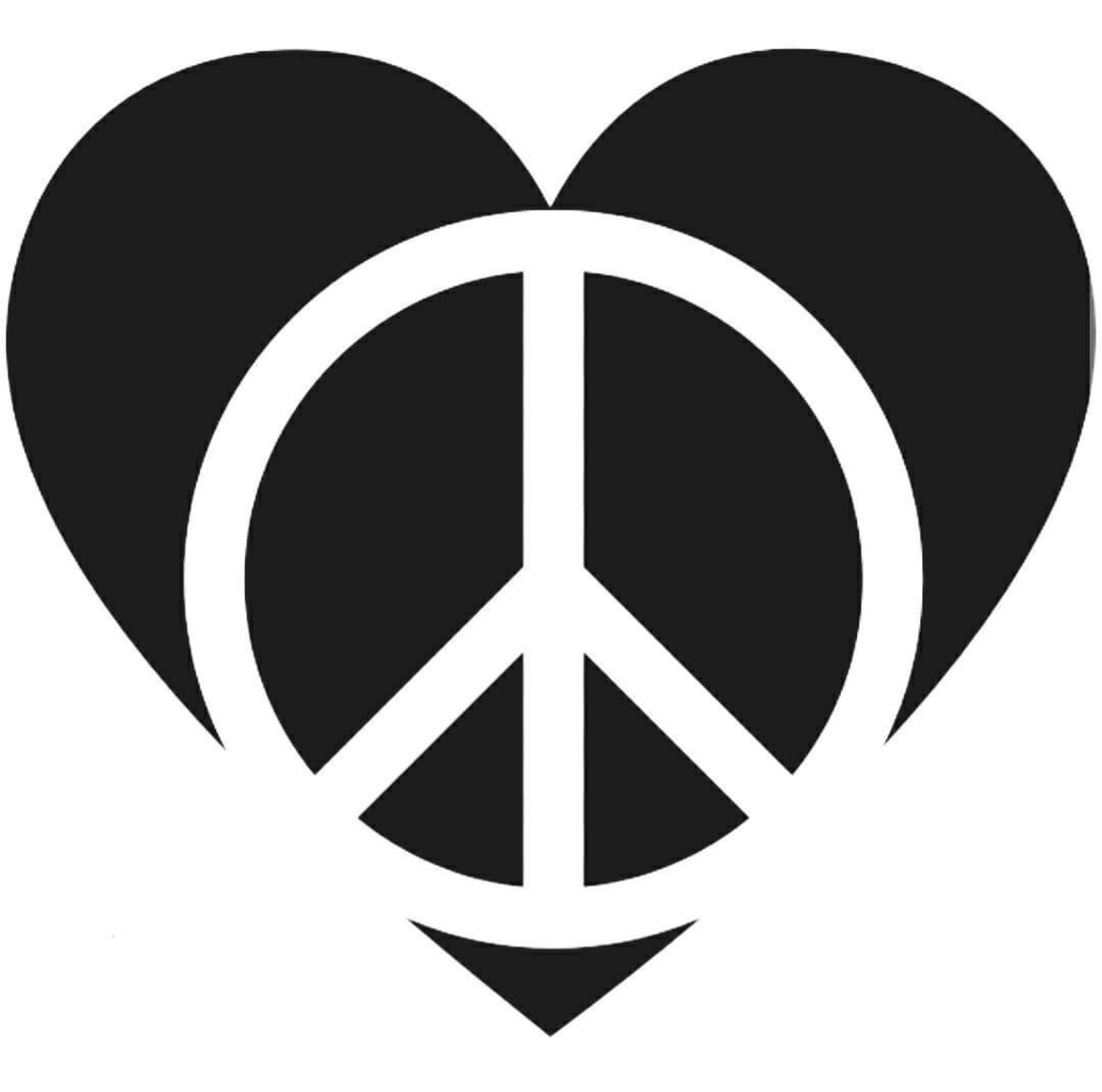 Heart With Peace Sign Vinyl Decal - Etsy