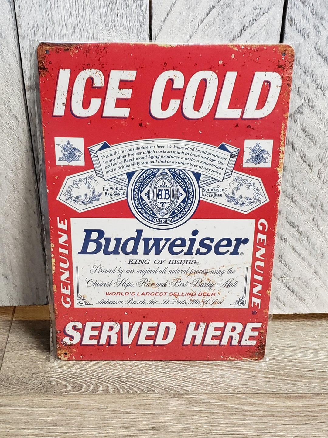 Ice Cold Budweiser Tin Sign - Etsy