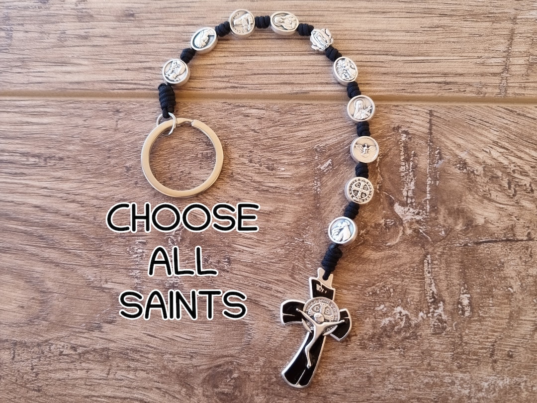 Catholic Keychain Rosary, All Saints Chaplet Keychain, Catholic Car ...
