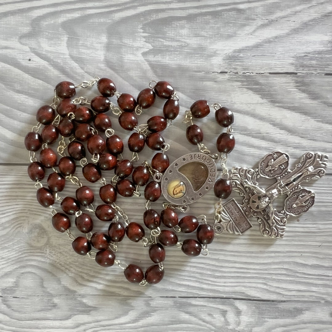Pardon Cross Crucifix Wall Rosary With Wooden Prayer Beads - Etsy