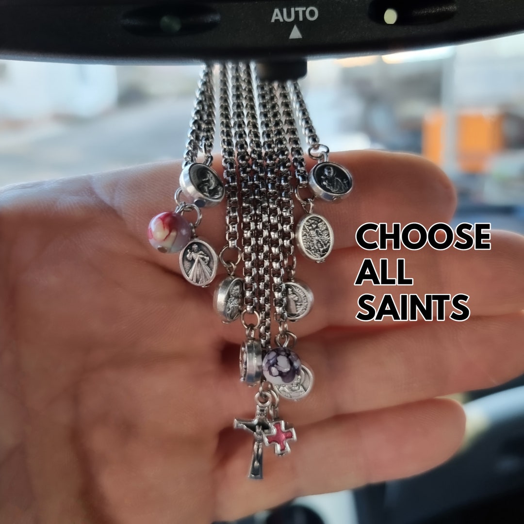 Catholic Car Decoration Protection With Saint Charm and Crosses ...