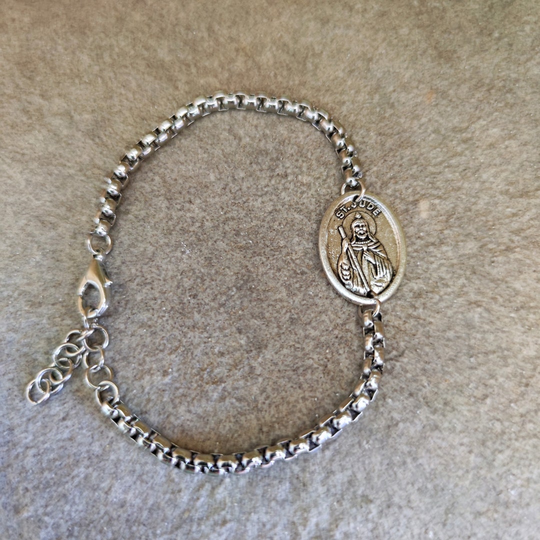 Catholic Chain Bracelet, Catholic Jewelry, Catholic Bracelet, Stainless ...