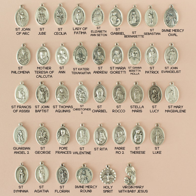 Custom Backpack Name Tags With Catholic Saint Medals - Etsy