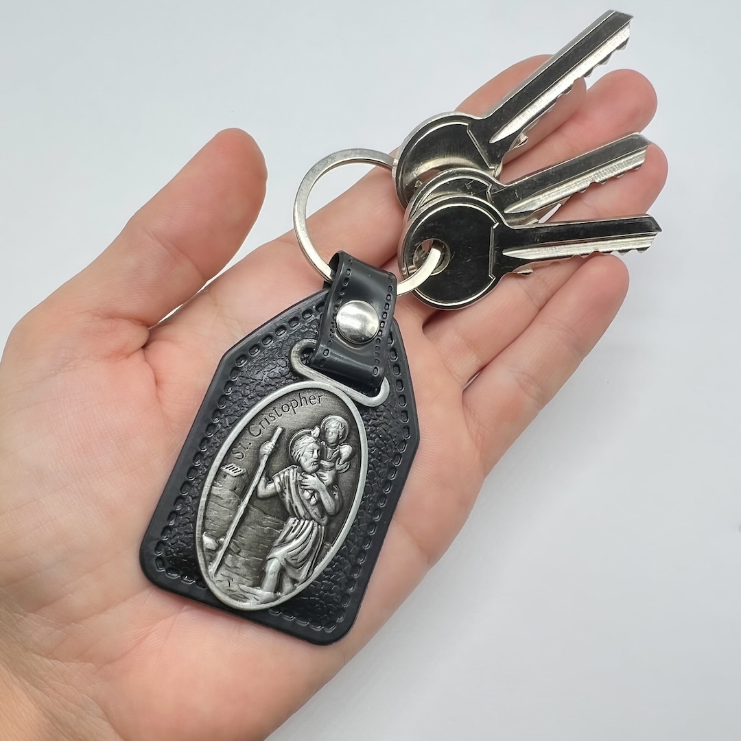 St Christopher Medal Keychain, Catholic Protection, Travelers Gift ...