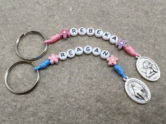 Custom Backpack Name Tags With Catholic Saint Medals - Etsy