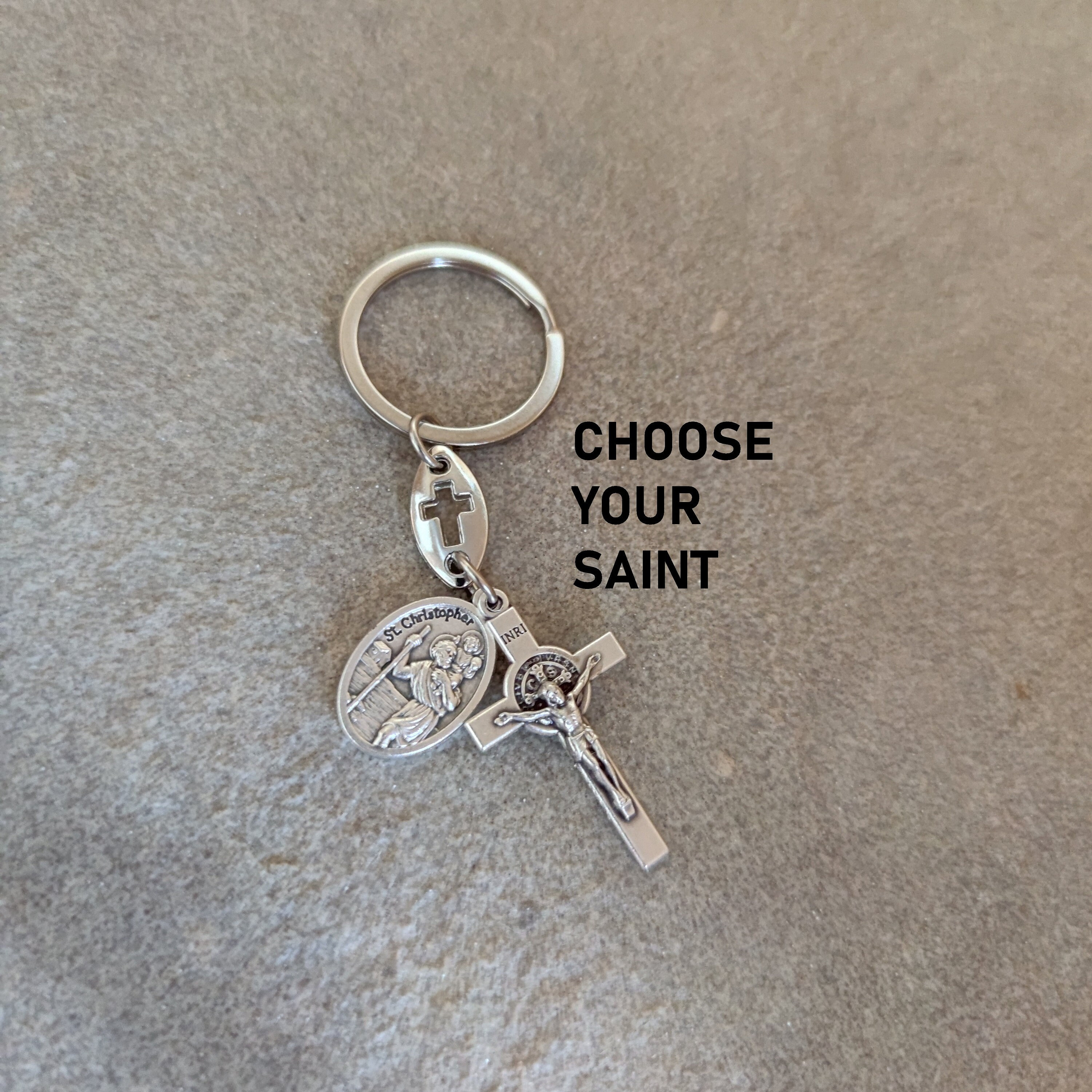 Make Custom Catholic Keychain, Choose Your Saint Medal for Keychain - Etsy