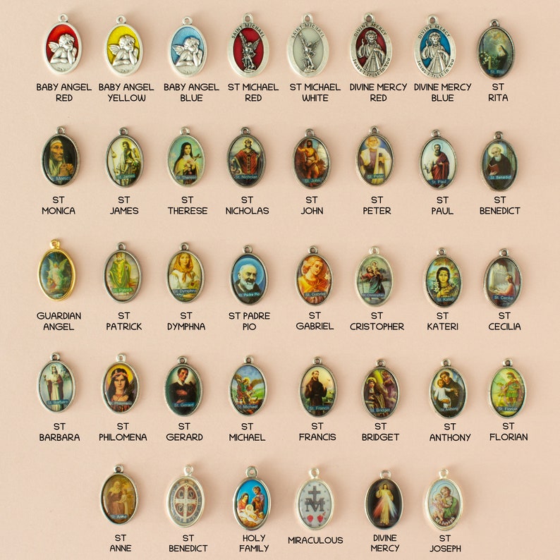 Custom Backpack Name Tags With Catholic Saint Medals - Etsy