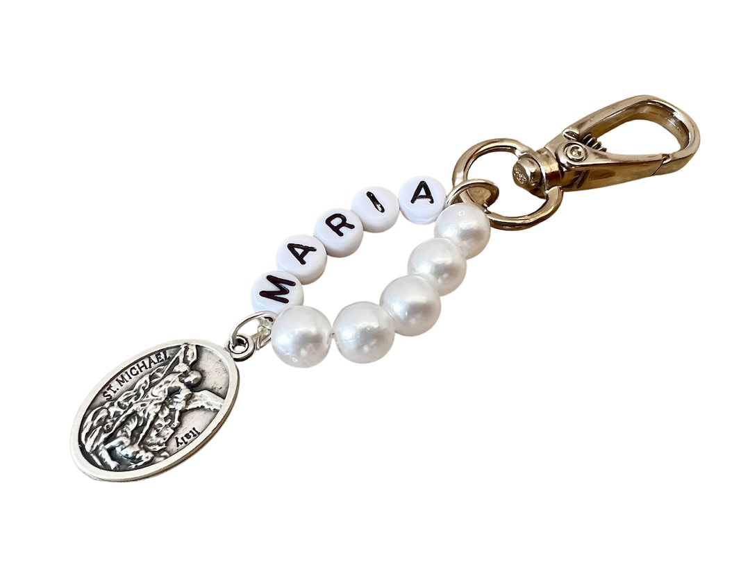 Keychain With Name, Catholic Pendant, Patron Saint Medal Protection ...