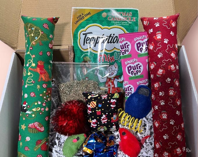Christmas Cat Toy Gift Box • Holiday Catnip Toys • Stocking Stuffer for ...