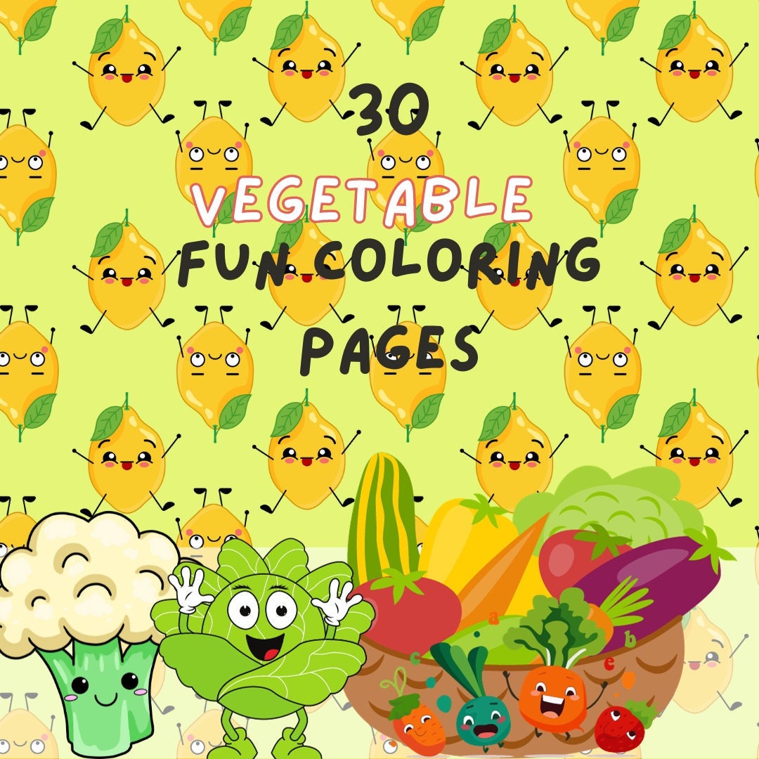 30 Vegetable Coloring Pages Bundle - Instant Download - Educational ...