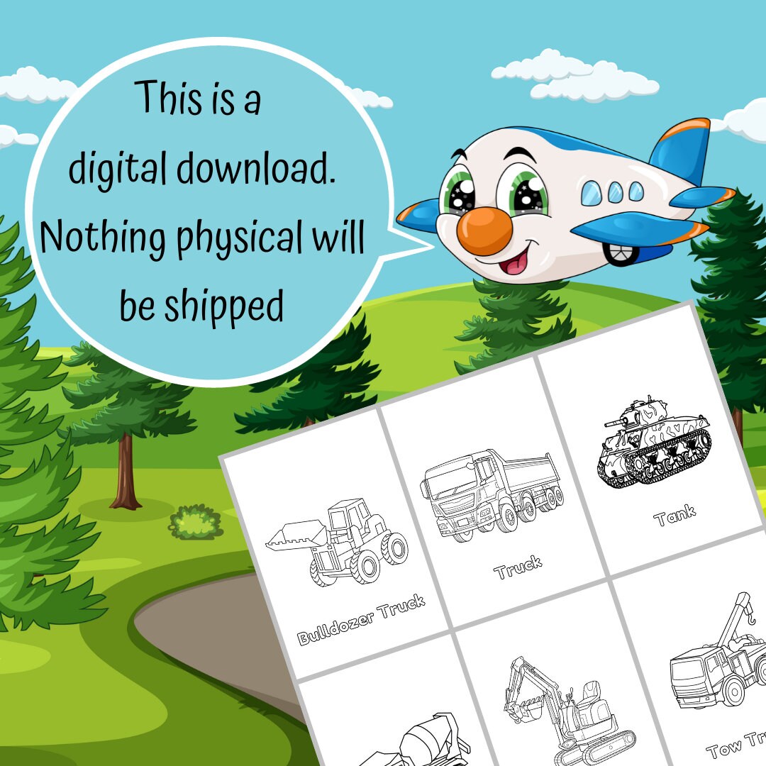 30 Vehicle Coloring Pages Bundle - Instant Download - Educational & Fun ...
