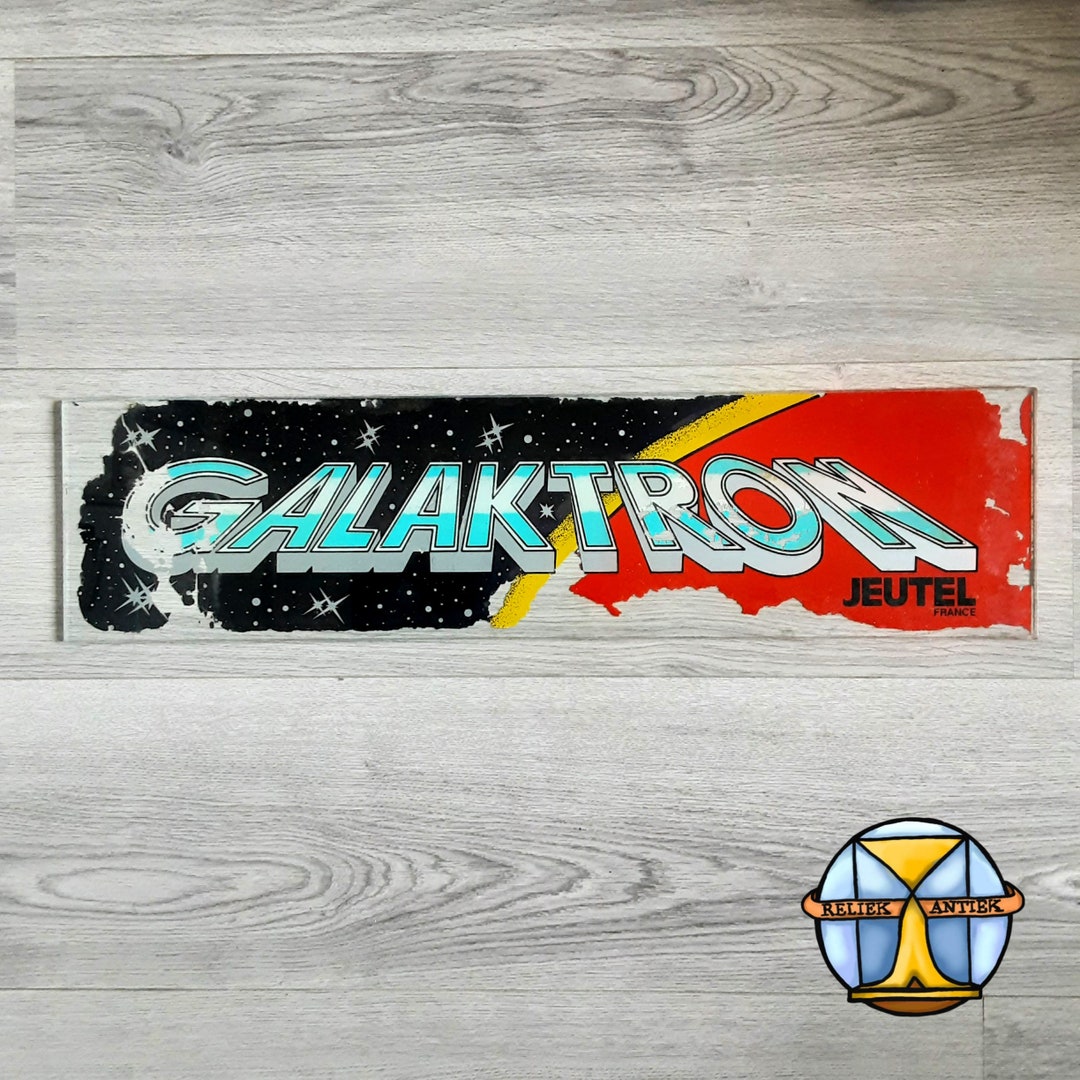Retro Glass Arcade Game Cabinet Advertising GALAKTRON man Cave - Etsy