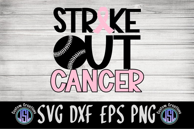 Strike Out Cancer Breast Cancer Awareness SVG Digital Cut File - Etsy