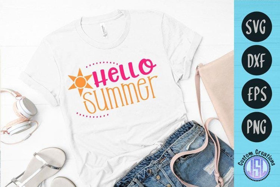Hello Summer SVG Digital Cut File Beach Download - Etsy