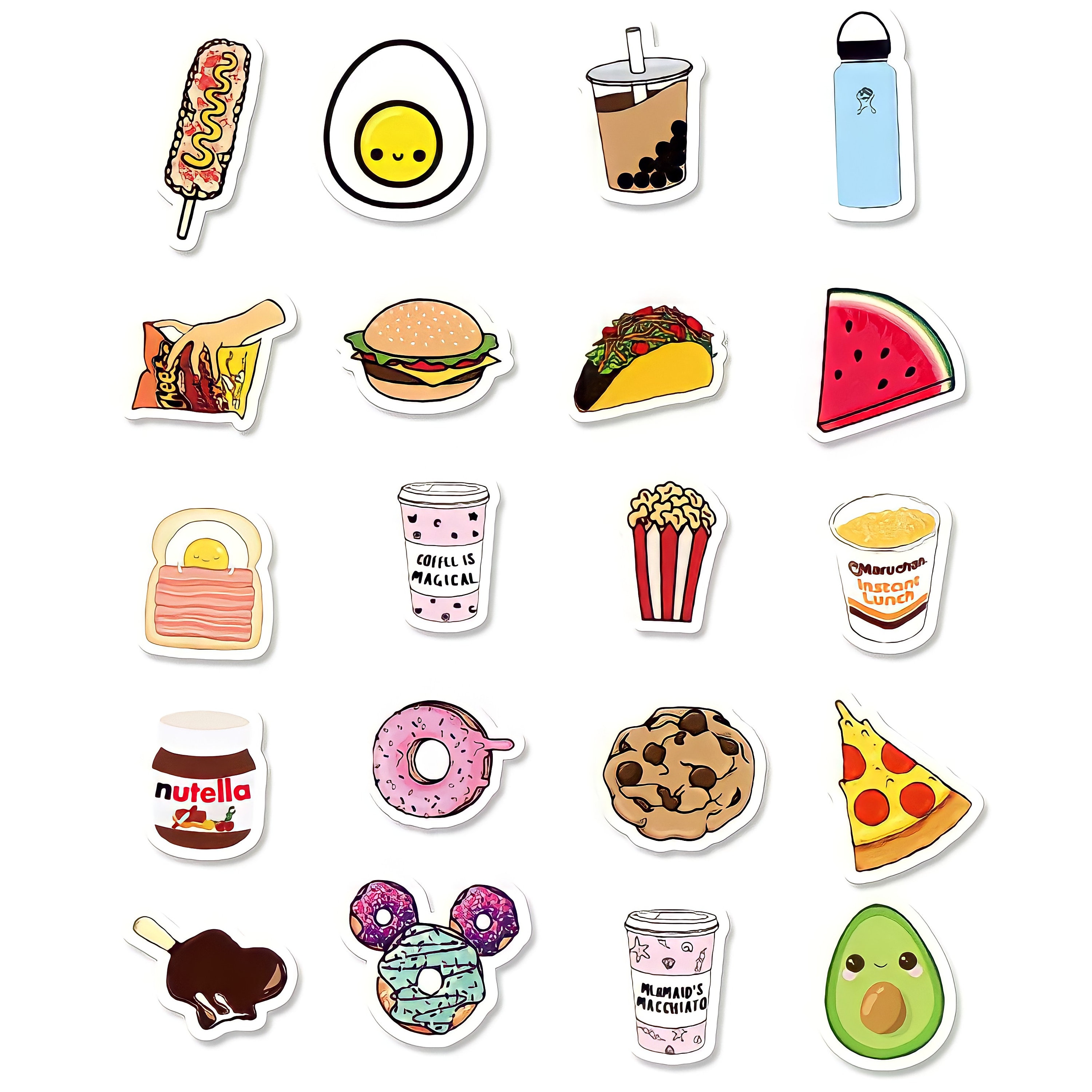Small Food Stickers, Mini Size, Cute Foodie Sticker Packs (qty 10-40 ...