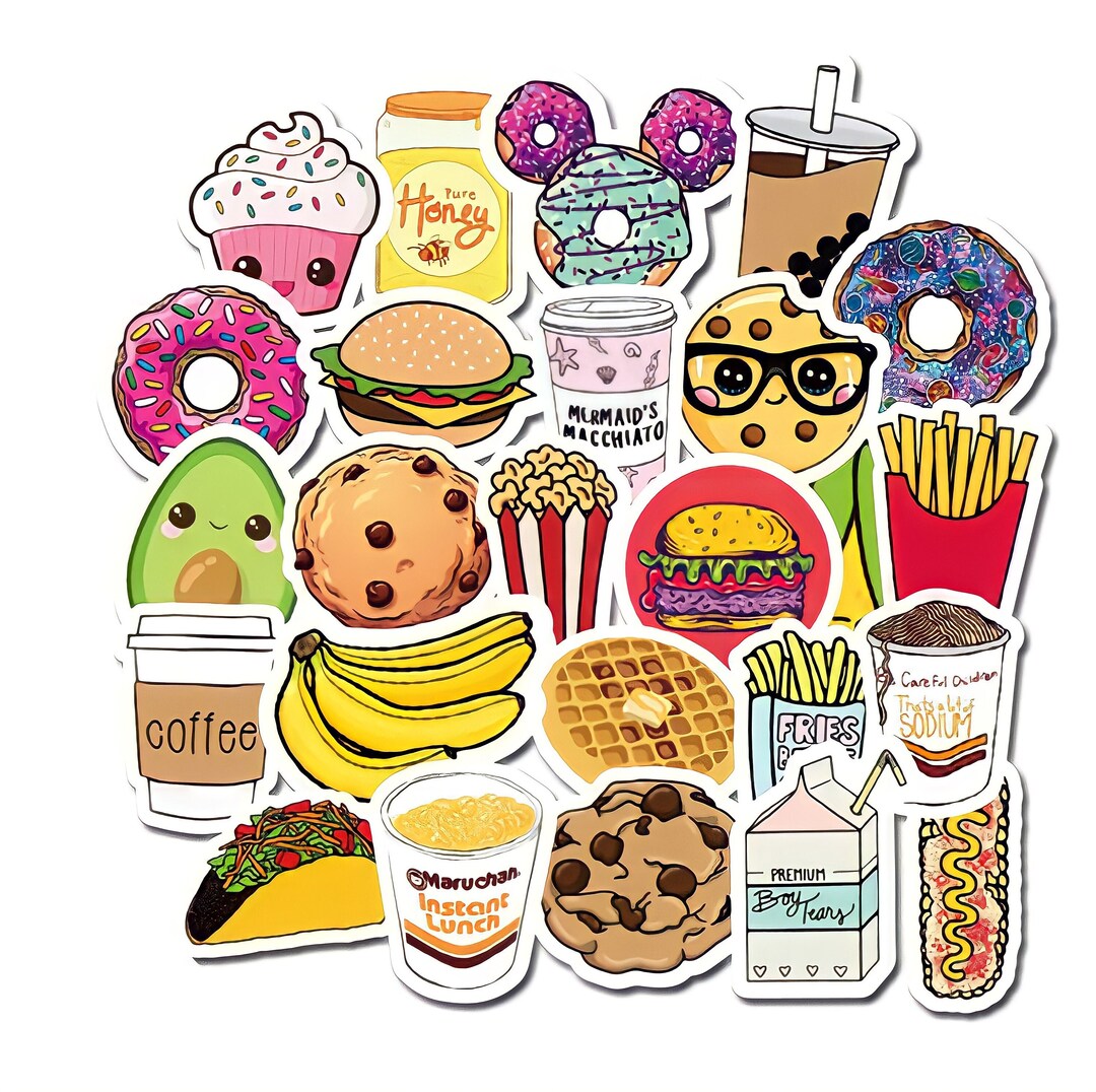 Small Food Stickers, Mini Size, Cute Foodie Sticker Packs (qty 10-40 ...