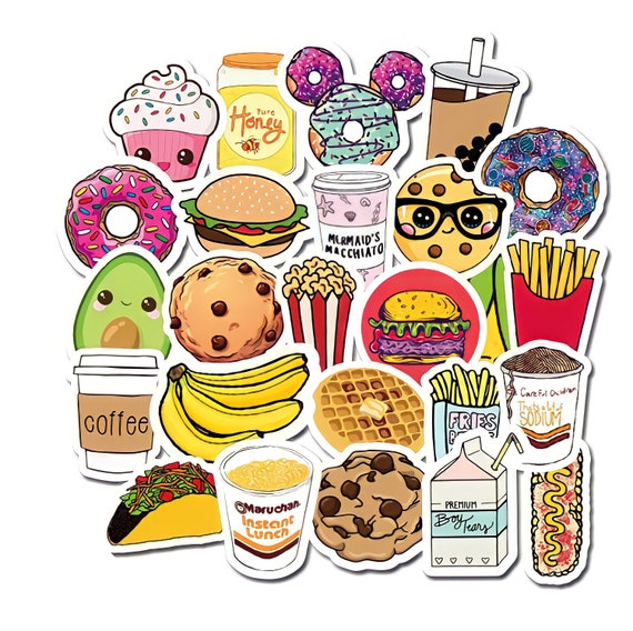 Small Food Stickers Mini Size Cute Foodie Sticker Packs qty - Etsy