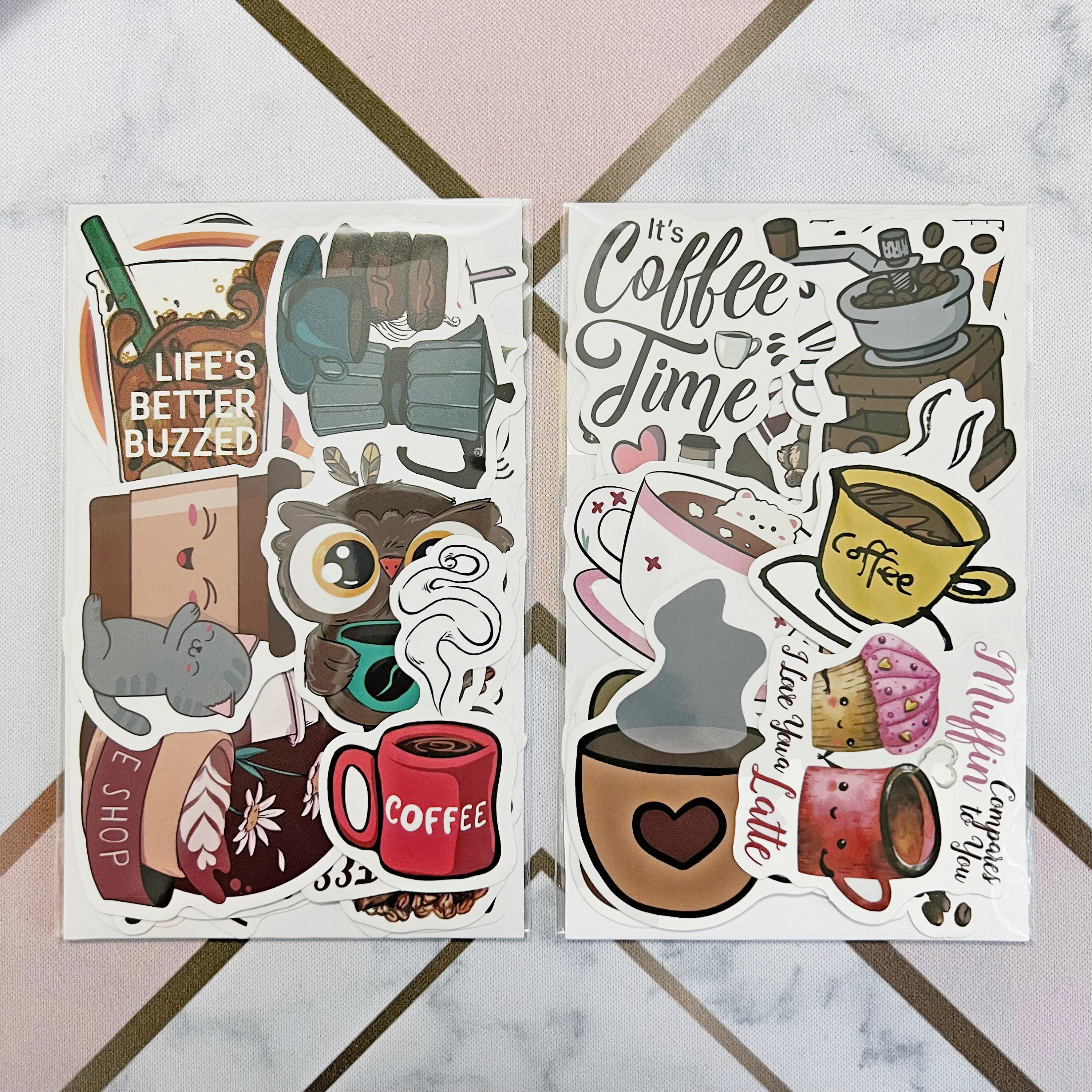 Coffee Sticker Packs Qty 5-50 Coffee Stickers Assorted - Etsy