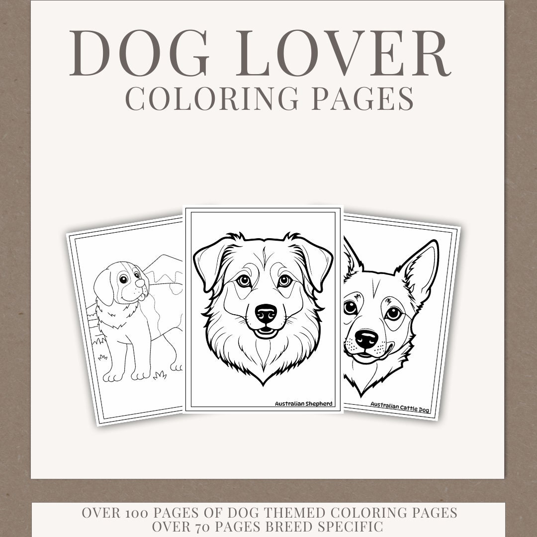 100+ Pages Dog Lovers Coloring Pages| Dog Breed Coloring Pages| Simple ...