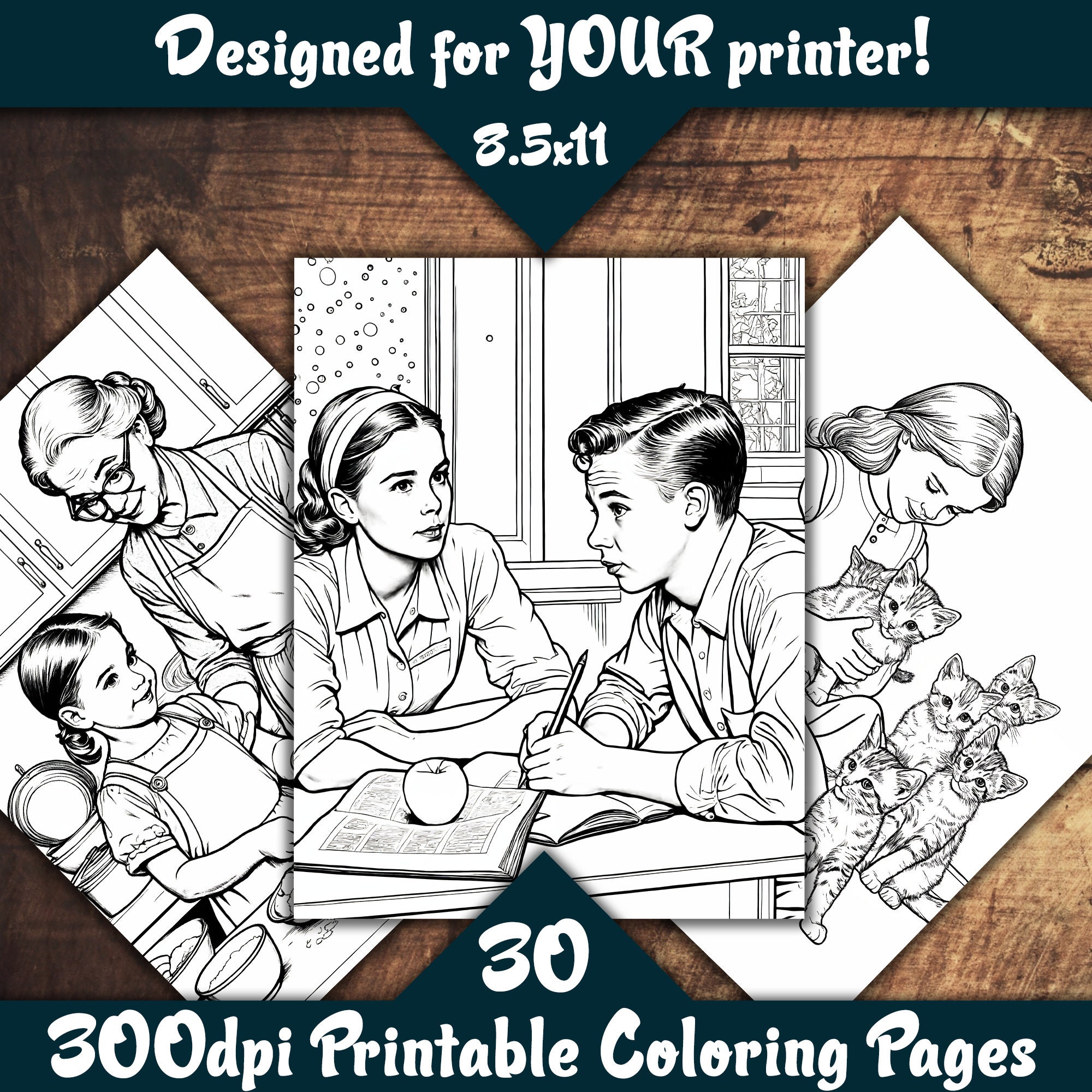 Simpler Times: Nostalgic Adult Coloring Book of Times Past - 30 Vintage ...