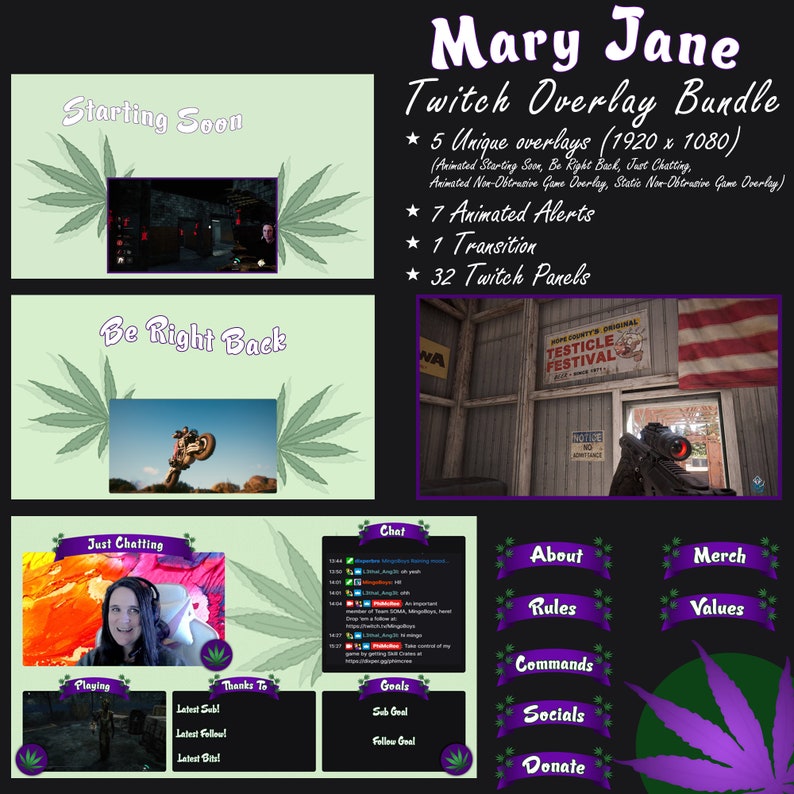 Animated "mary Jane" Complete Twitch Stream Bundle - Twitch Overlay ...