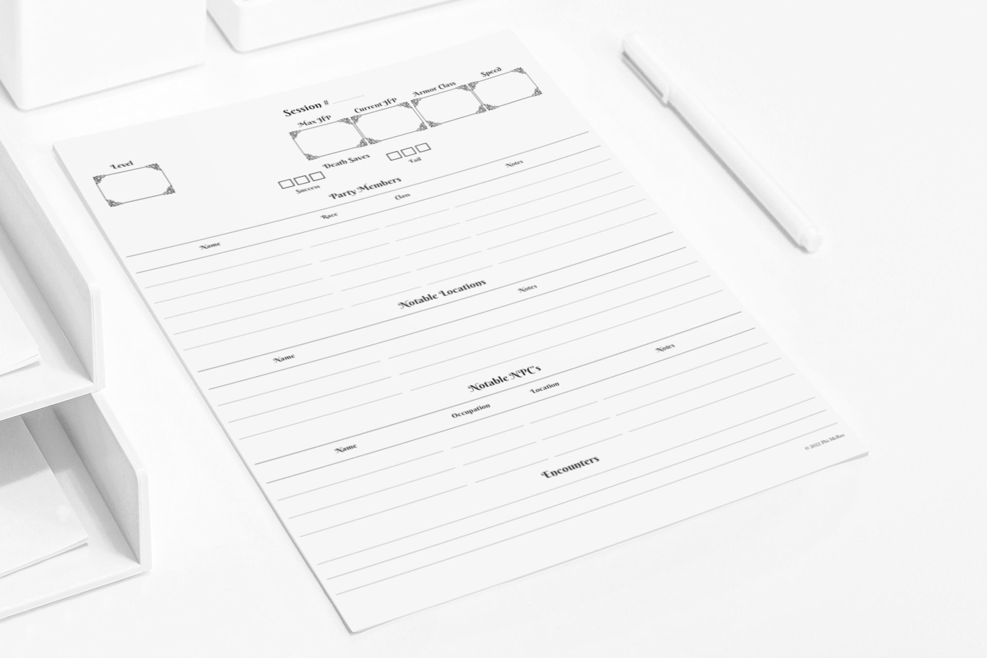 D&D 5e Session Sheets- Printable AND Fillable | Infinite Journeys - Etsy