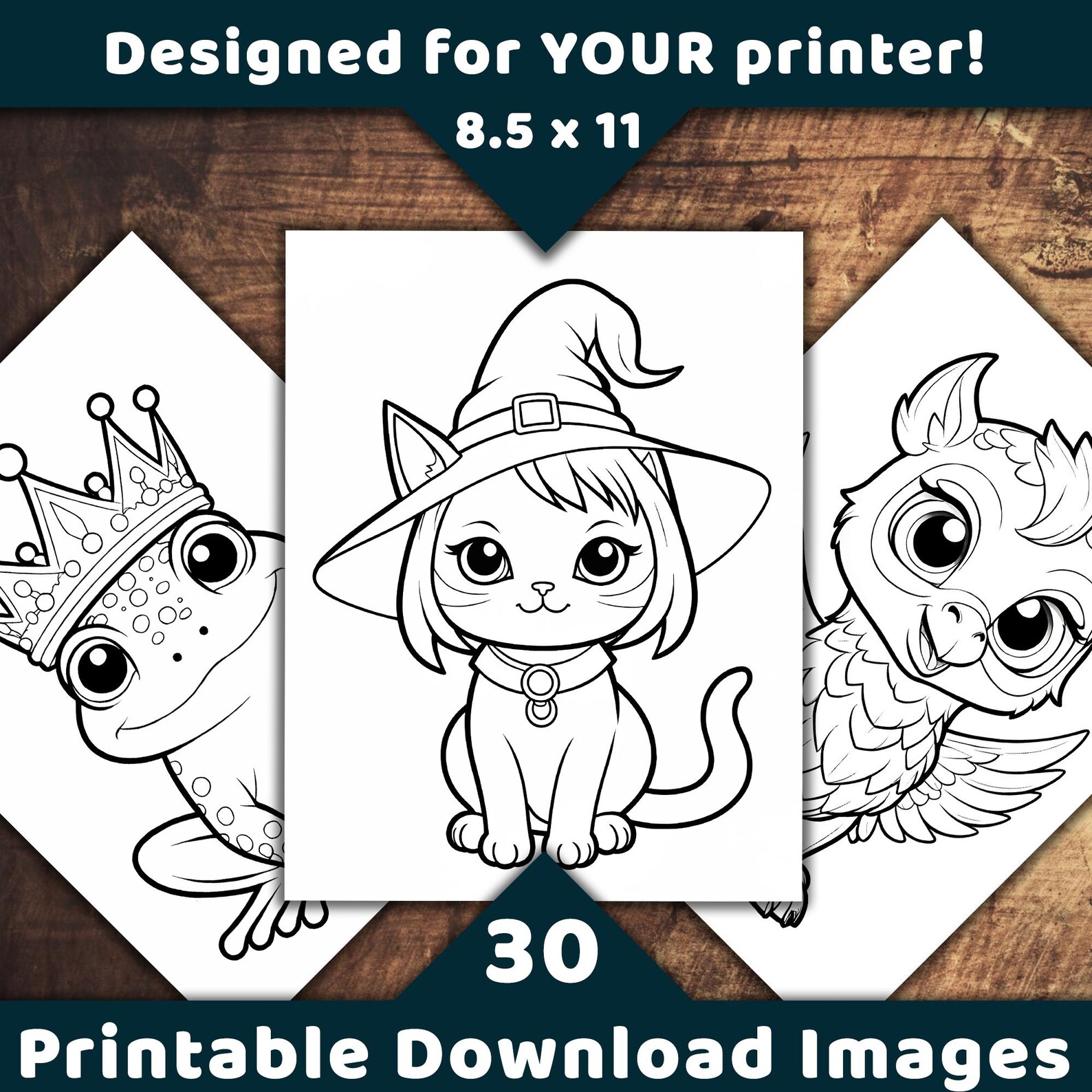 Magical Friends 30 Simple Printable Coloring Pages - Etsy