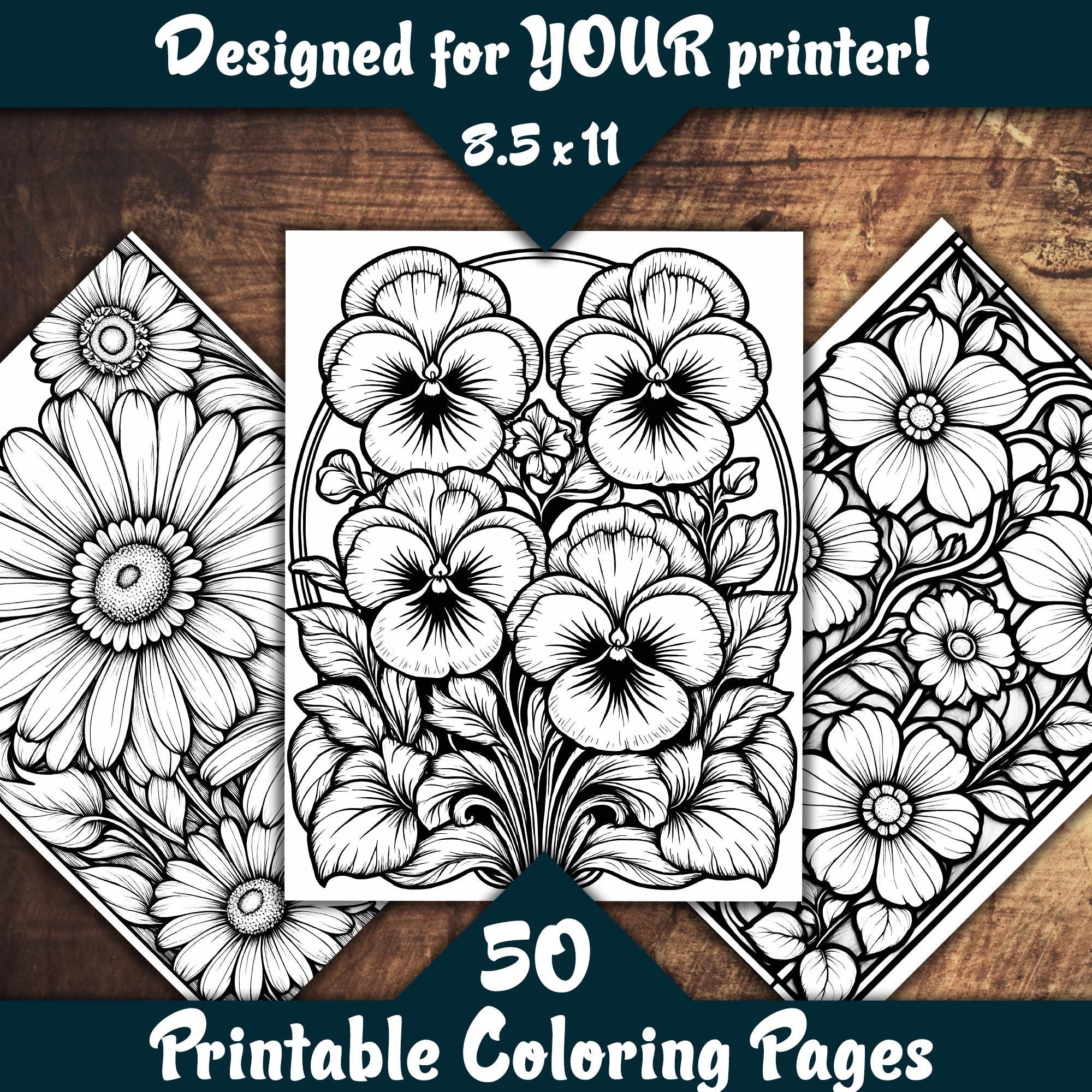 Floral Design Coloring Pages: Bring the Beauty of Flowers to Life 50 ...