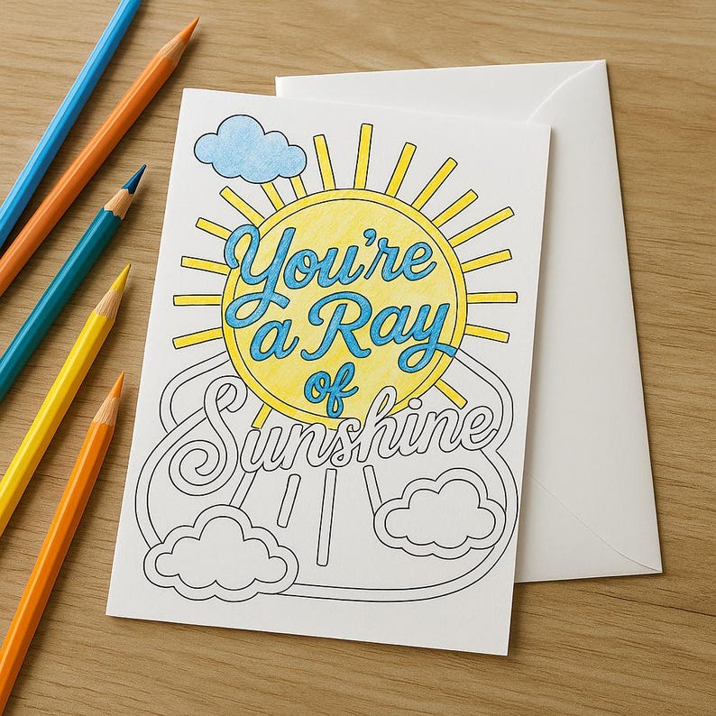 Color-your-own Compliment Cards | 10 Blank Cards & Envelopes ...