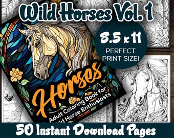 Horses Coloring Pages, 20 Printable Pages for Girls Horses Coloring ...