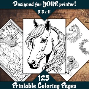 Horse Coloring Book Bundle | 125 Printable Pages | Adult Horse Coloring ...