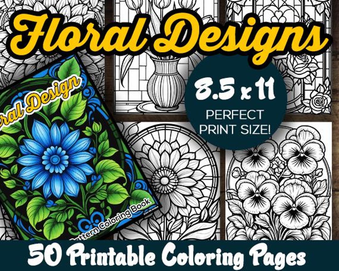 Floral Design Coloring Pages: Bring the Beauty of Flowers to Life | 50 ...