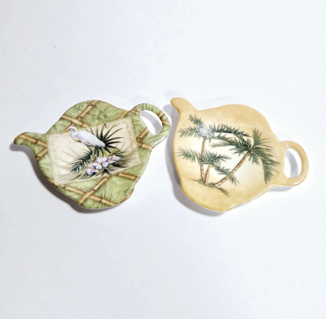 Set of 2 Melamine Tea Bag Tidy Tea Bag Holders Keller Charles White ...