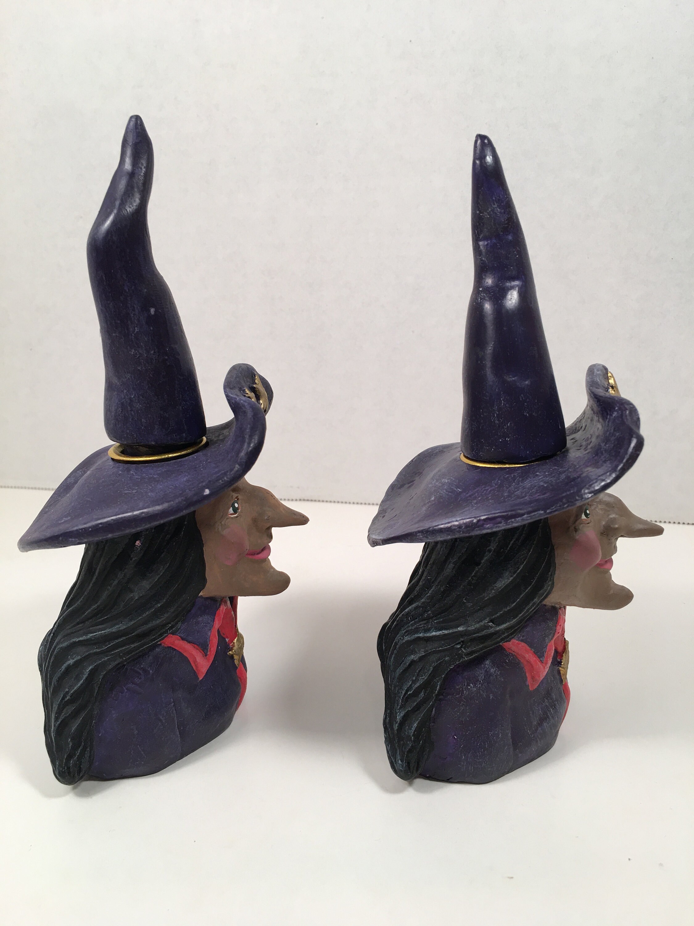 Vintage Witch Candlestick Holders, Vintage Halloween Witch Candle ...